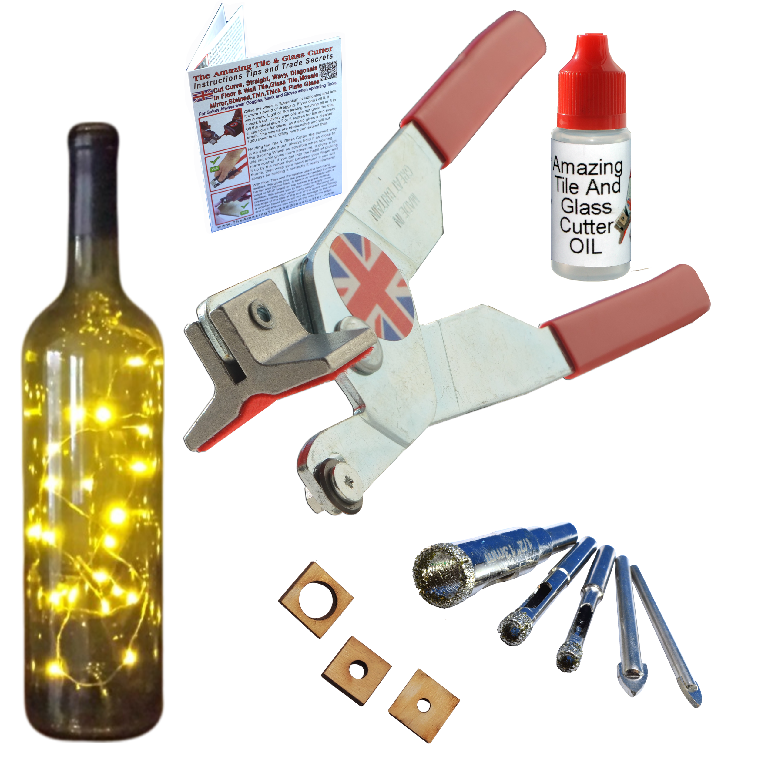 Glass Cutting Tool for Thick Glass Cutter Tool Kit Easy Drill Holes in ...