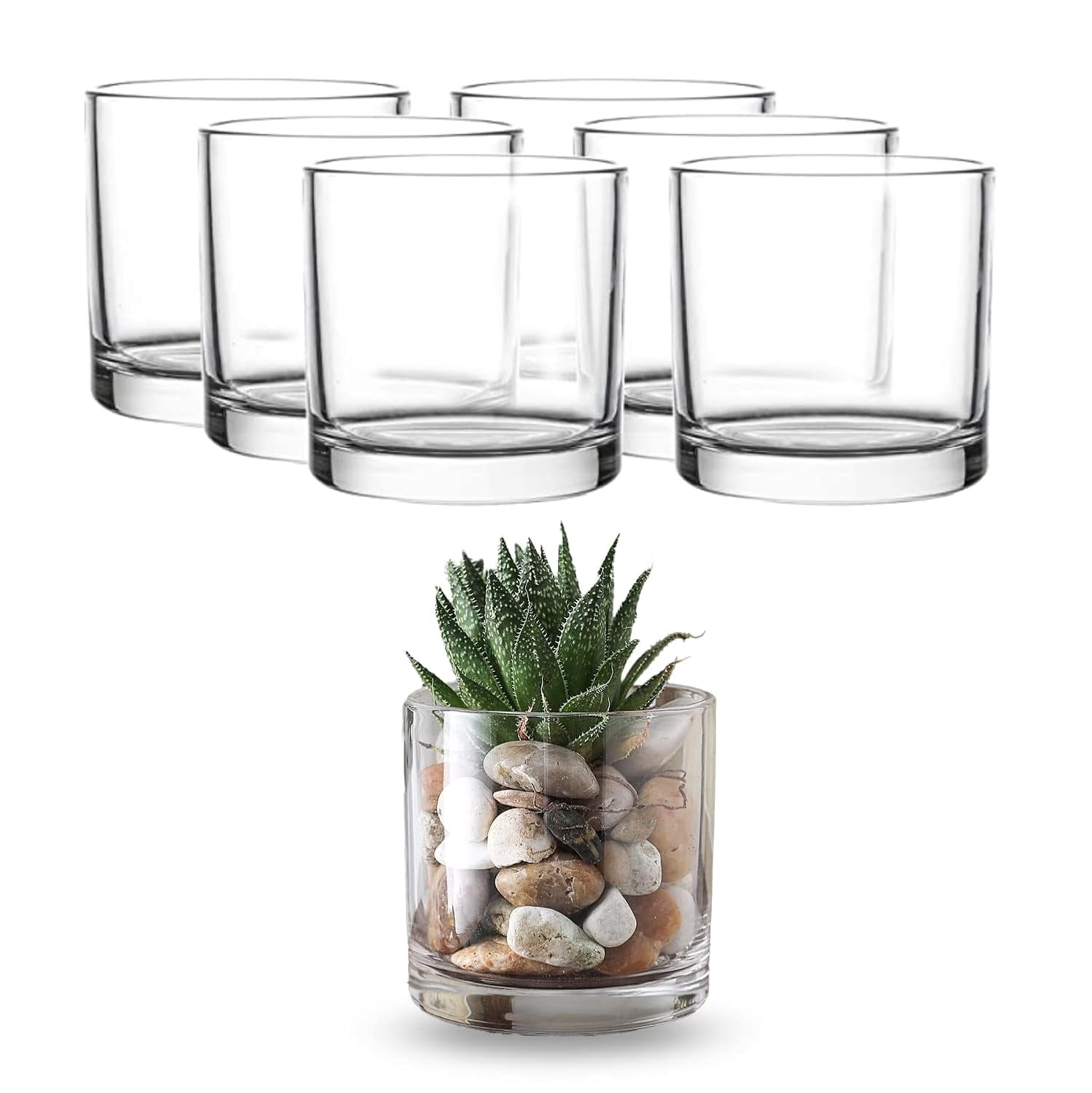 Glass Cylinder Vase Candle Holders, Set of 6 - Walmart.com