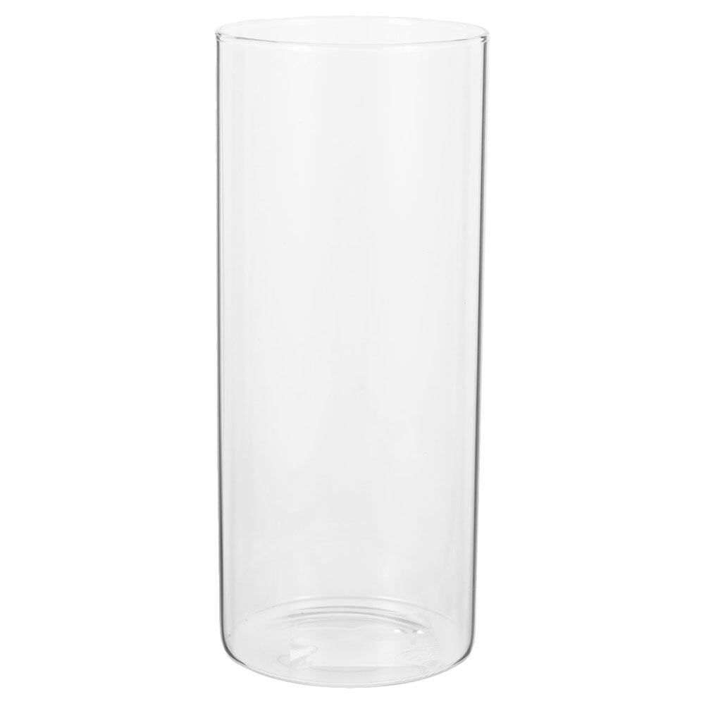 Glass Cylindrical Vase Circular Decor Wide Mouth Vases for Flowers ...