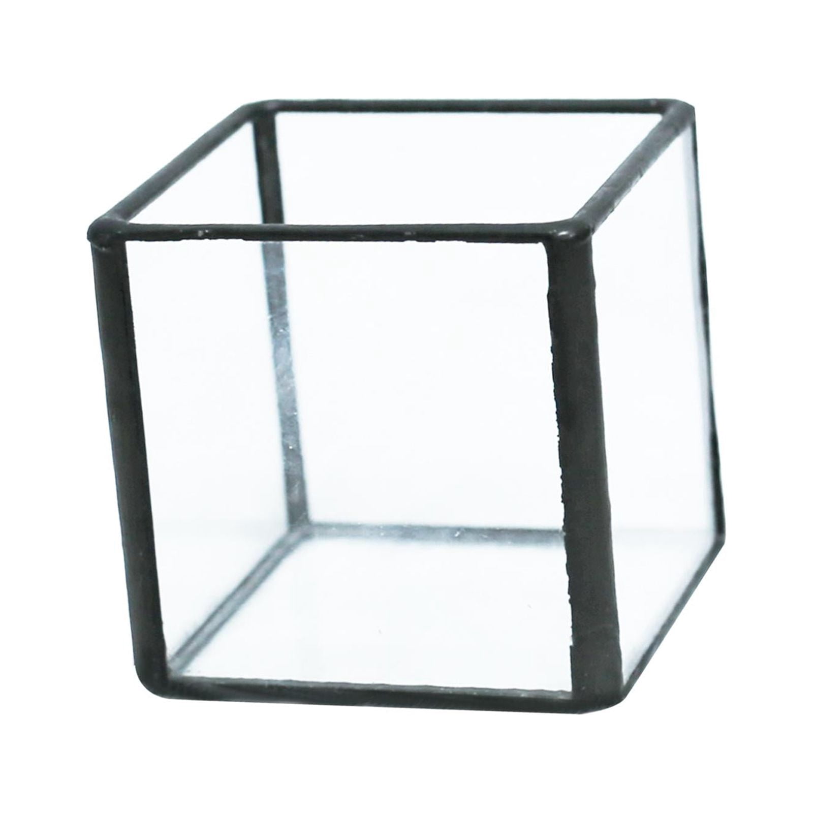 Glass Decorative Tabletop Decor Square Jewelry Display Case for Wedding ...