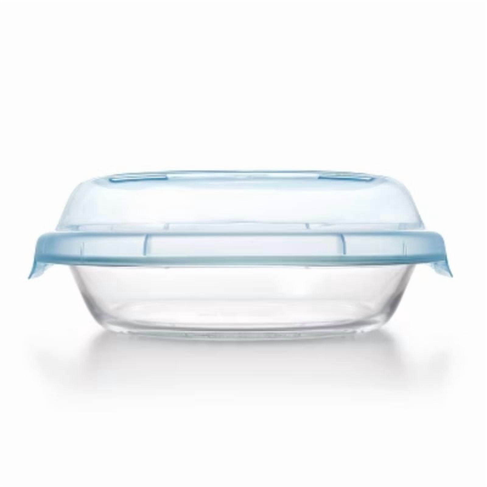 Glass Deep Dish Pie Plate with Lid: Round Pie Pan & Carrier, Dishwasher ...