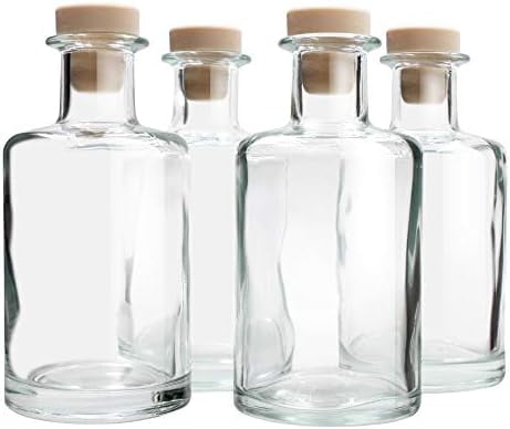 Glass Diffuser Bottles Diffuser Jars with Cork Caps Set of 4 – 5.3 ...