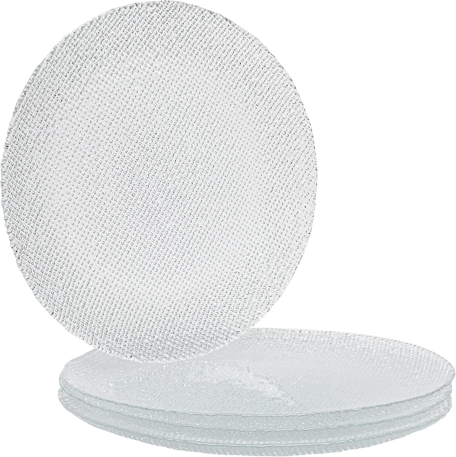 Glass Dinner Plates, Set of 6, 11 Inch, Modern, Contemporary , Tempered ...