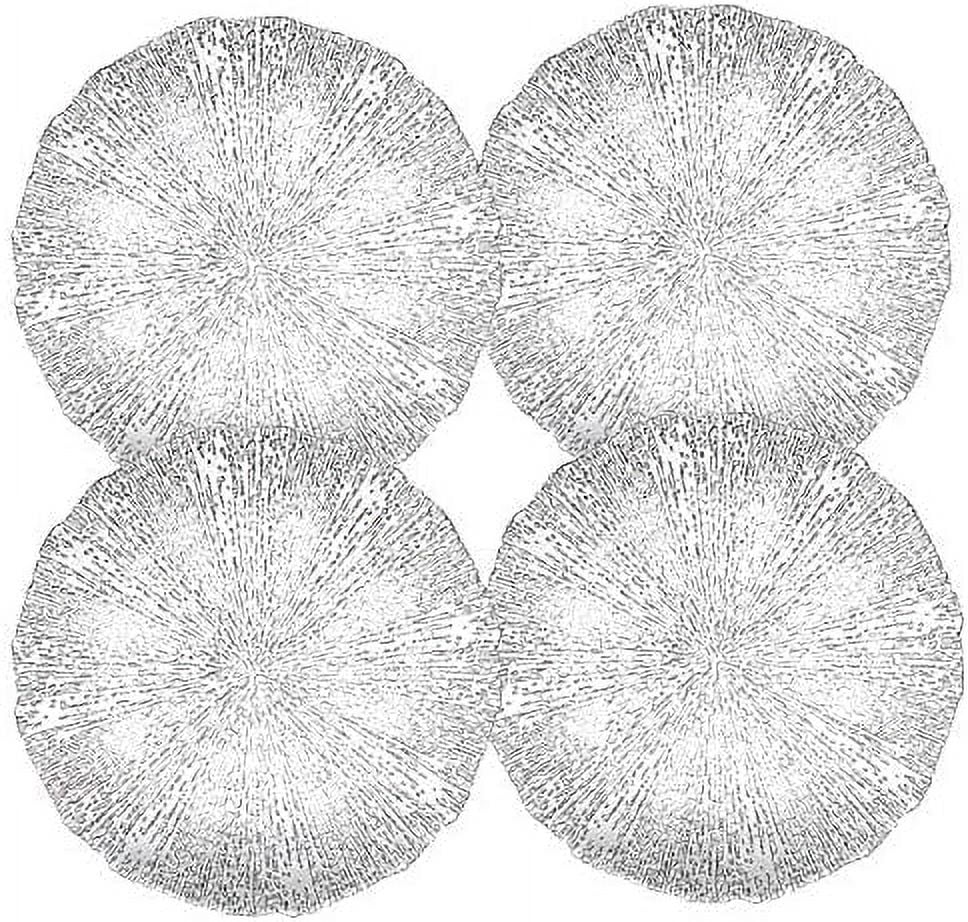 Glass Dinner Plates: Set of Four Clear Glass Plates - Fancy Textured ...