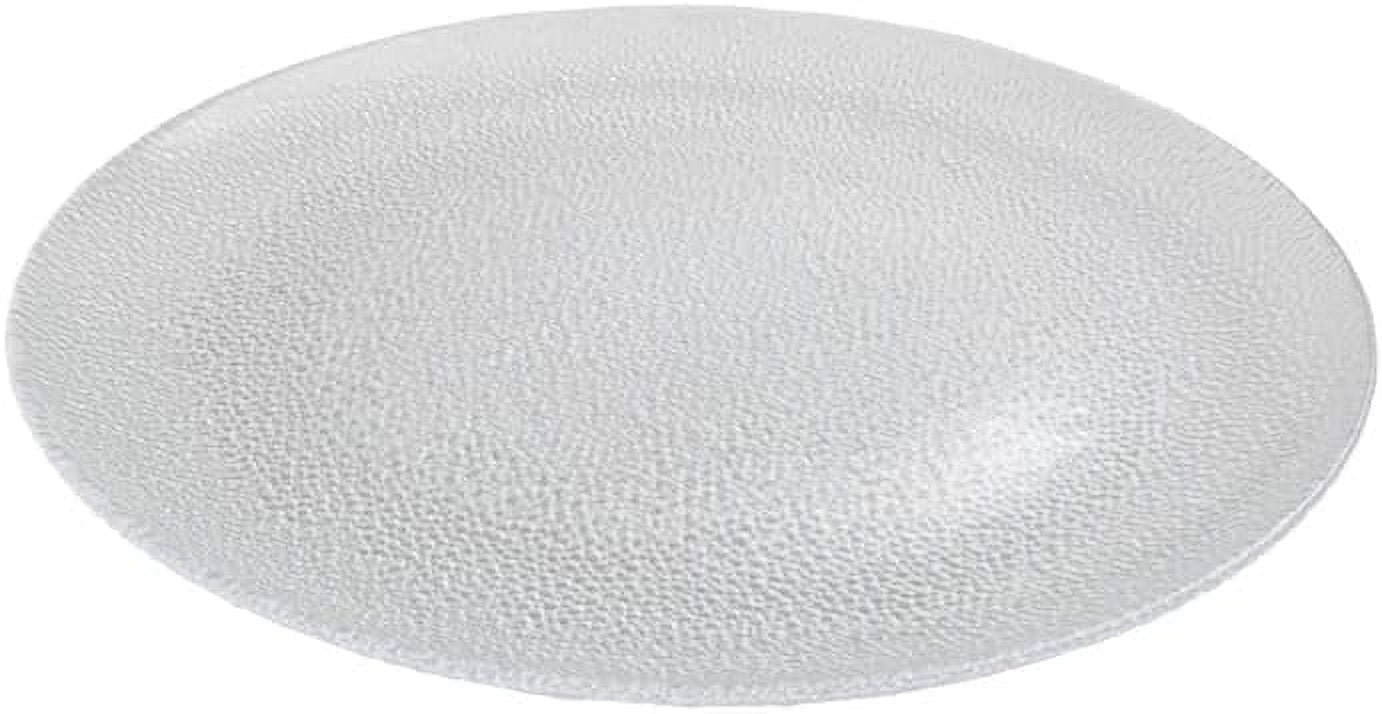 Glass Dinner Plates: Set of Four Clear Glass Plates - Fancy Textured ...