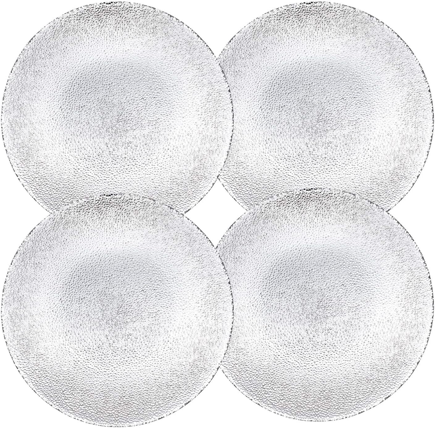 Glass Dinner Plates: Set of Four Clear Glass Plates - Fancy Textured ...
