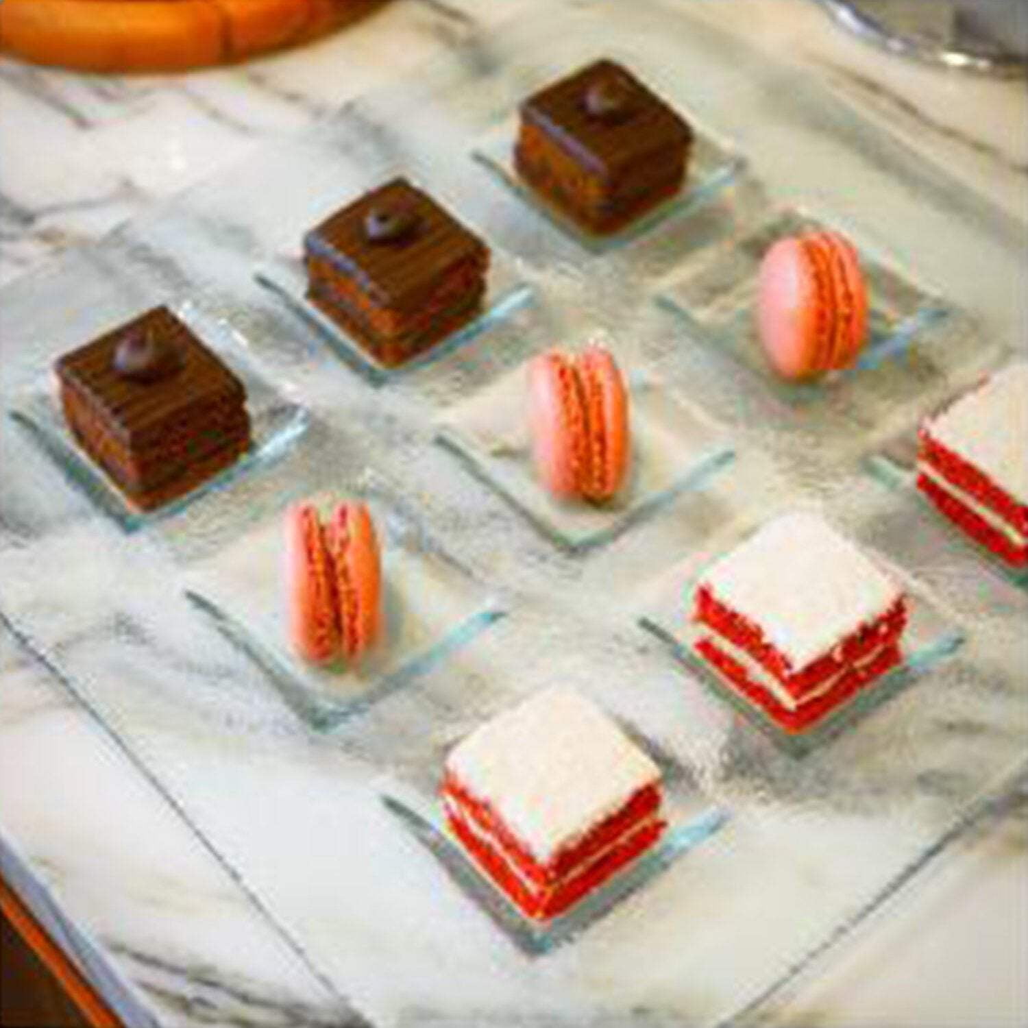 Glass Dinnerware 11.75" x 11.75" Square Clear Glass Sectional Plate ...