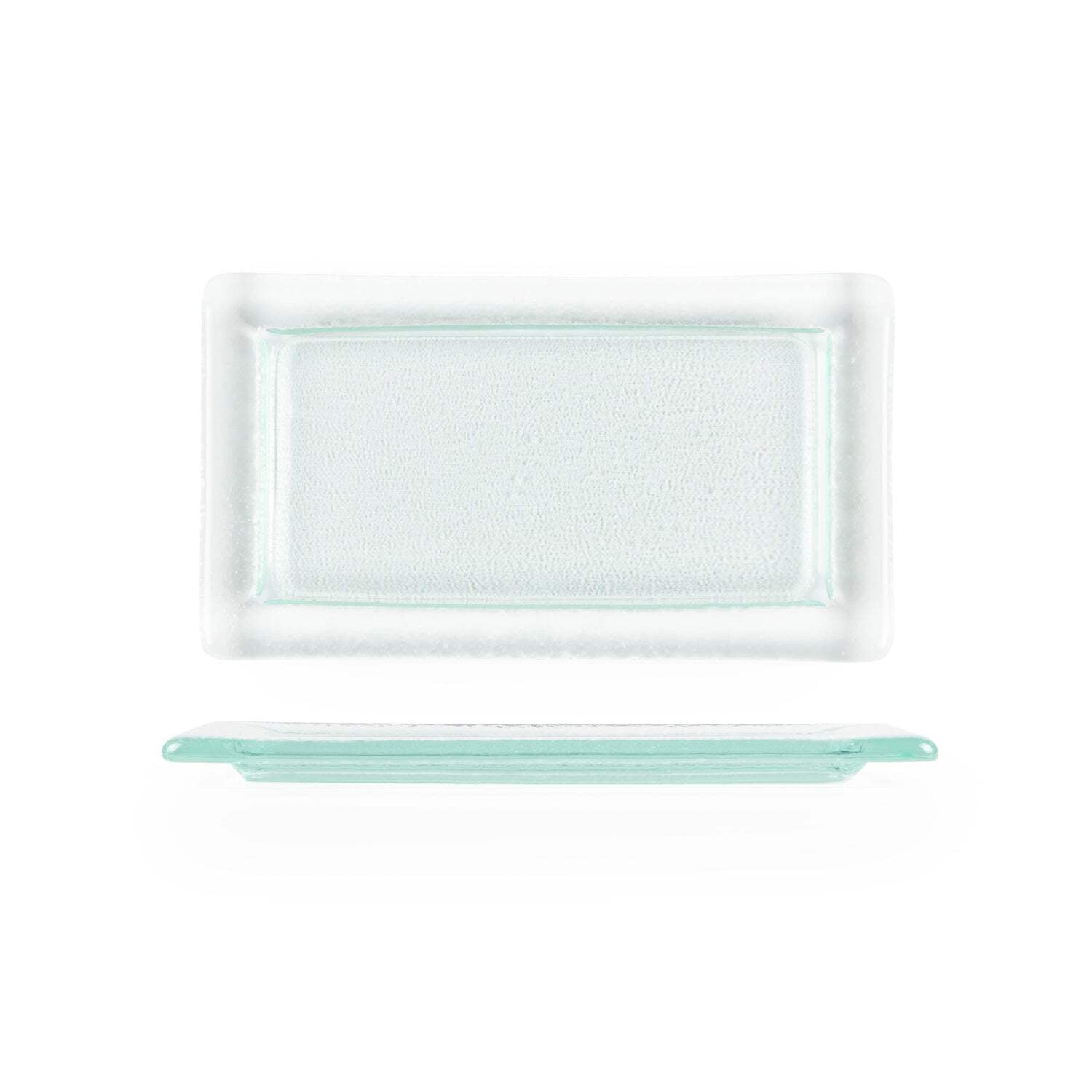 Turgla Fusion Glass 13" x 8" x h:0.5" Rectangular Clear Glass Platter ...