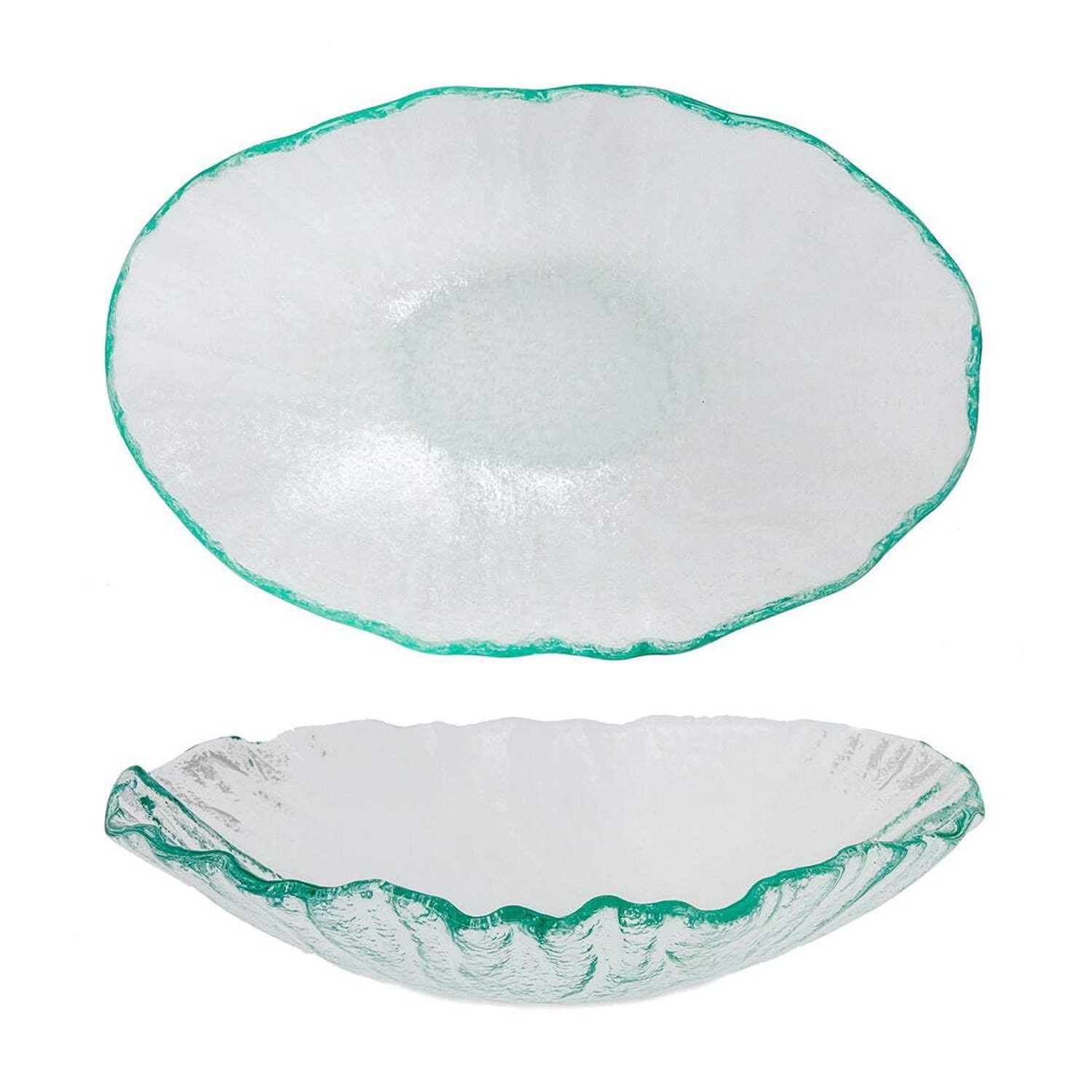 Glass Dinnerware 17.75" x 10" x h:3" 64 oz. Oval Clear Glass Deep Plate ...