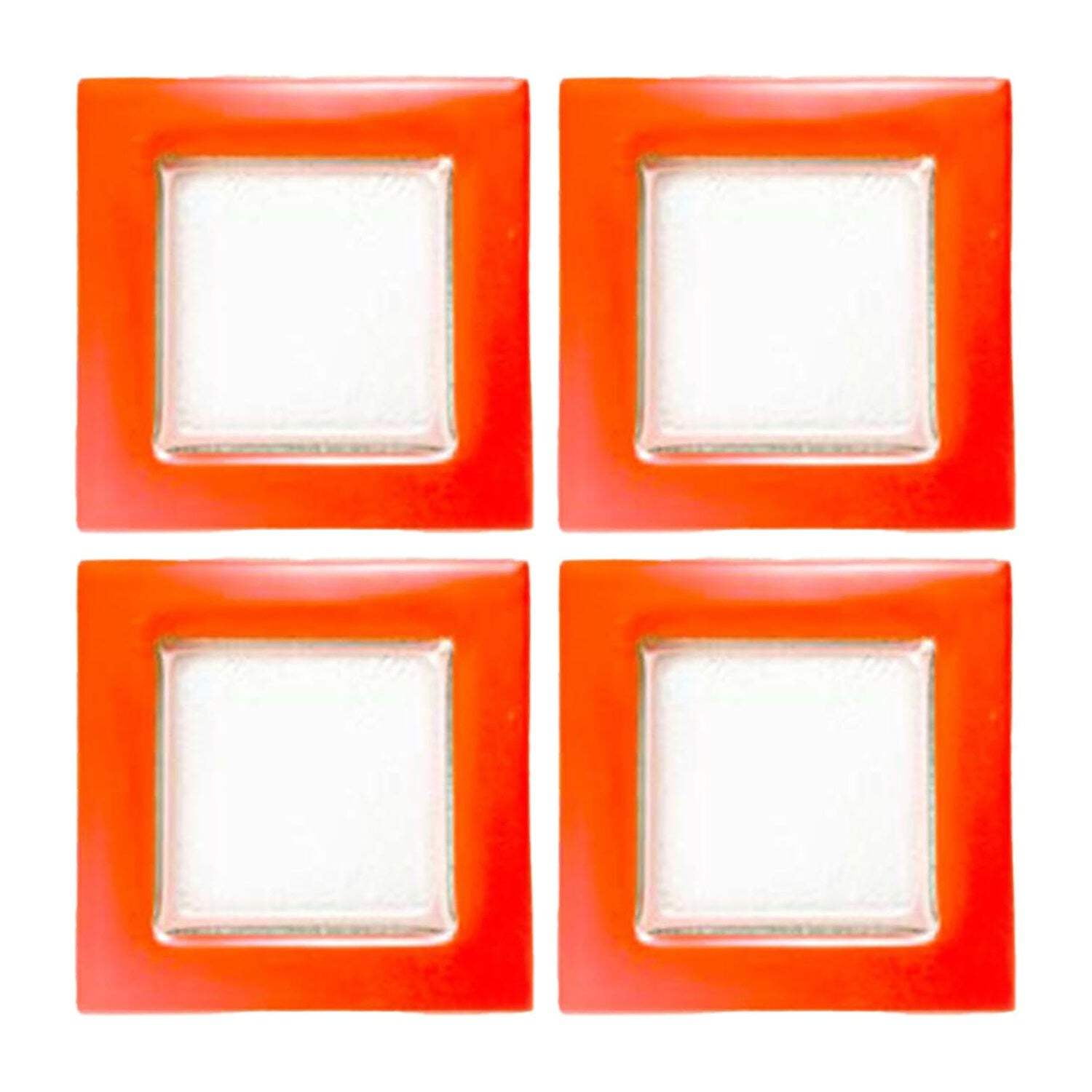 Glass Dinnerware 6" x 6" Square Orange Glass Plate (Set of 4) - Walmart.com