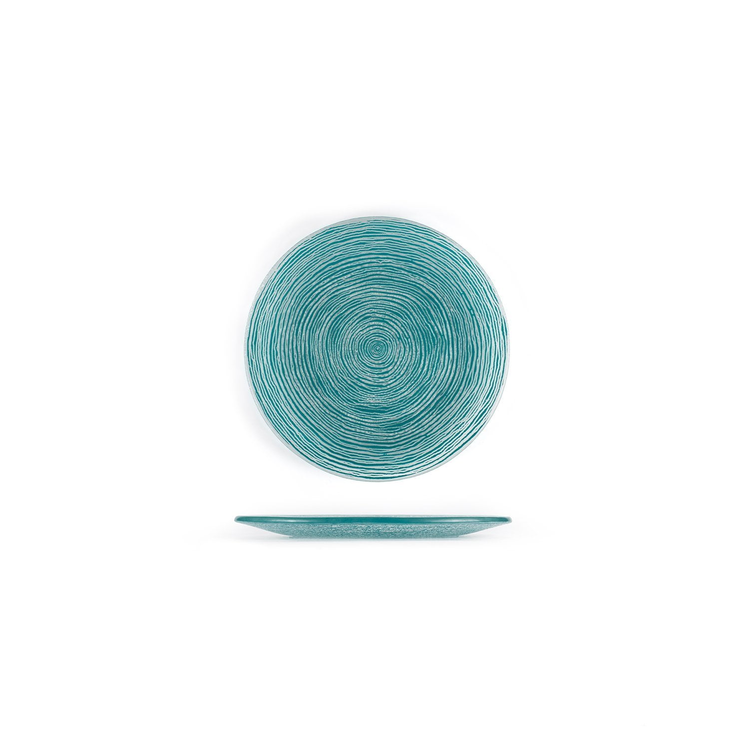 Turgla Fusion Glass dia.7.75" Round Blue Glass Plate (Set of 2 ...