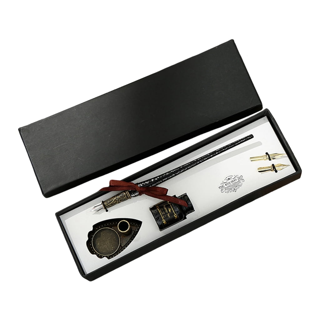 Glass Dip Pen Beginner Caligraphy Set with Dip Pen Replaceable Pen Tip ...