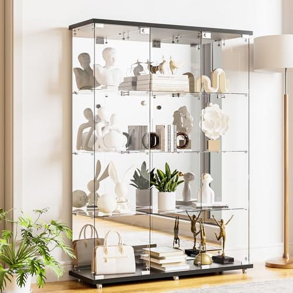 Glass Display Cabinet 12 Shelves with 3 Columns, Two Doors and Middle ...