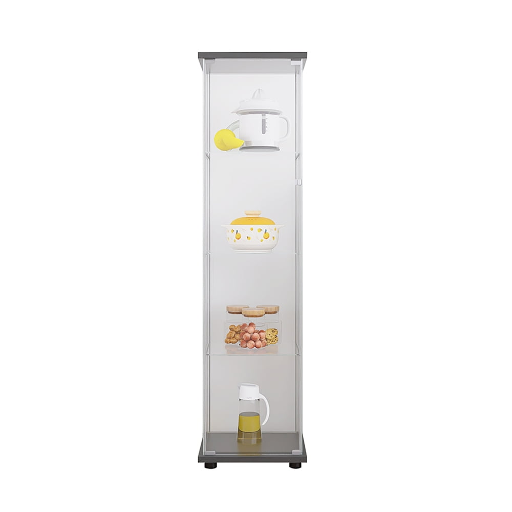 Glass Display Cabinet with Lockable Doors and 4 Shelves, 4 Tier ...