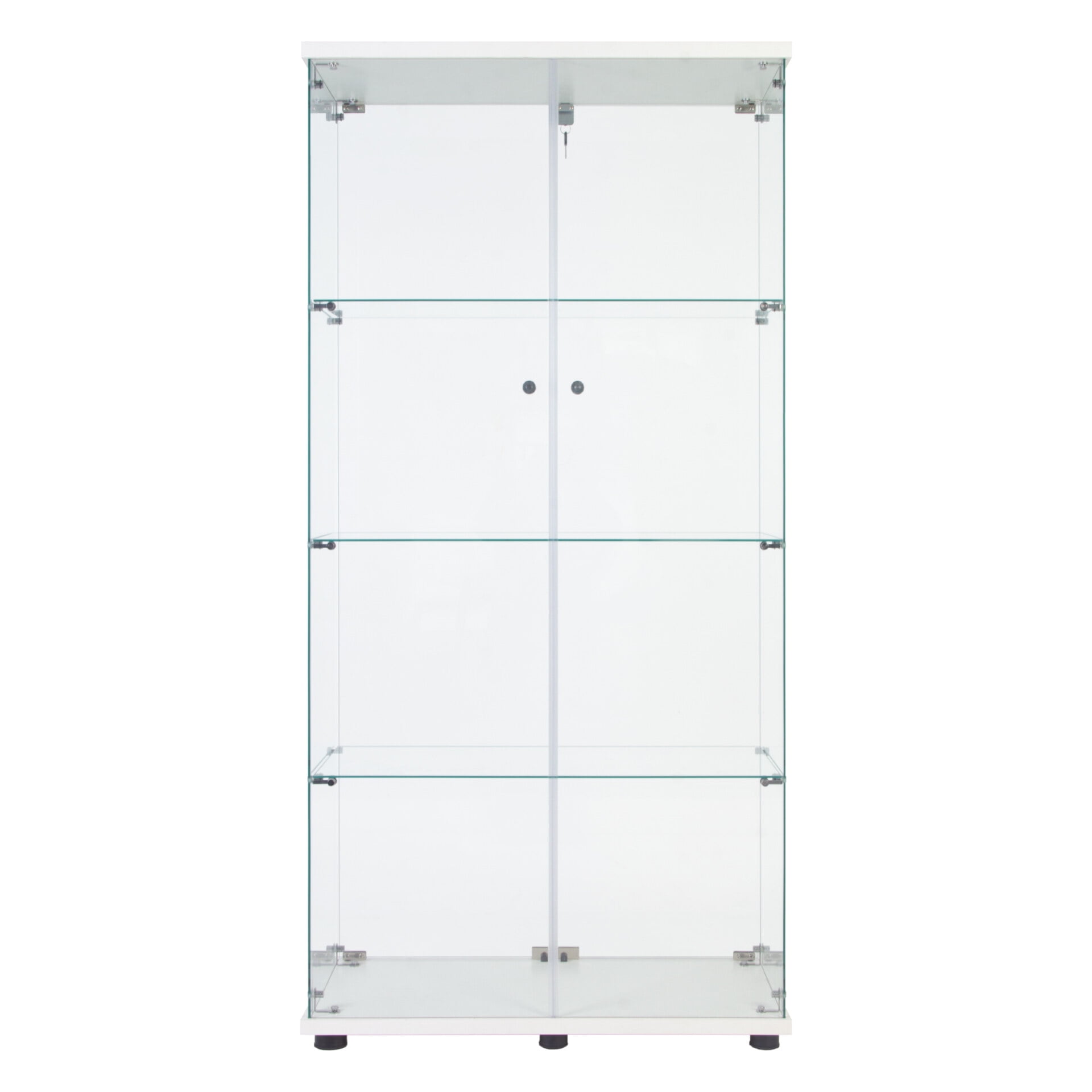 Glass Display Case With Door Display Cases For Collectibles With 4 Tier Shelves Built In