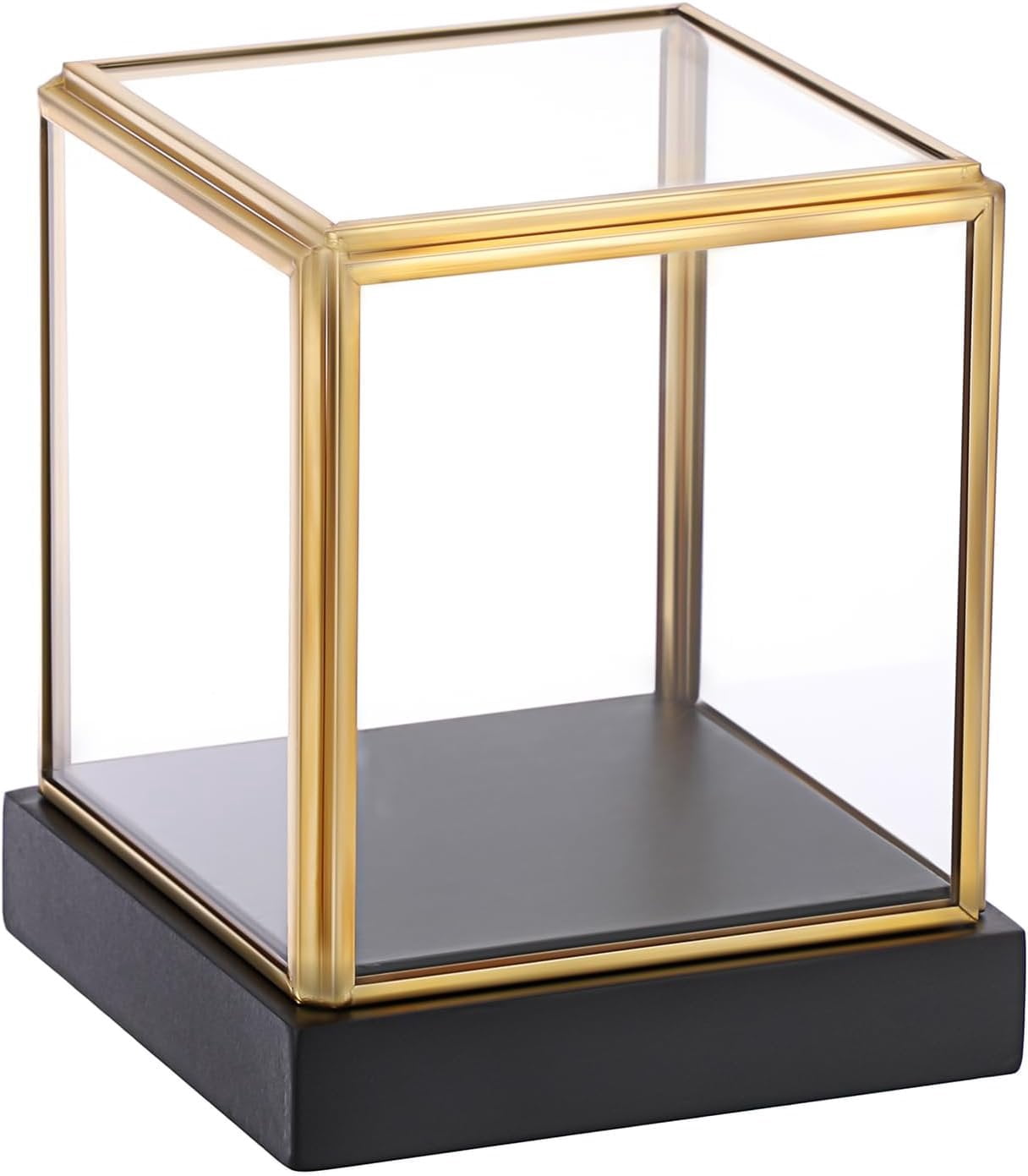Glass Display Case for Collectibles Display Box with Black Base for ...