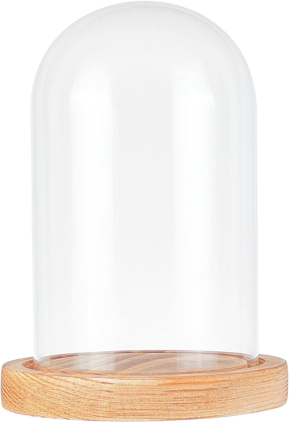 Glass Display Dome with Solid Wood Base Clear Display Case for Item ...