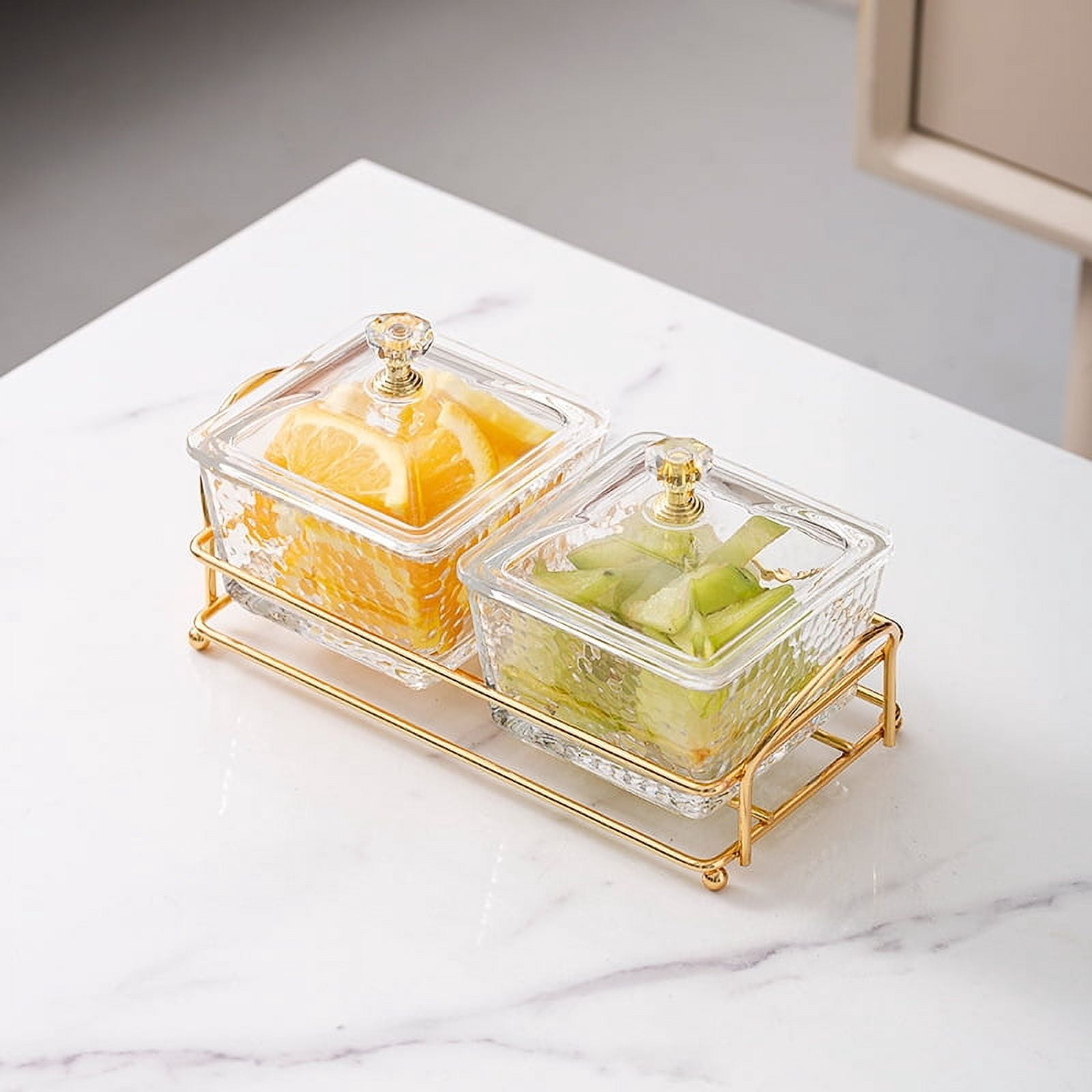 Glass Divided Fruit Plate Commercial Snack Snack Snack Plate Bar Foot ...