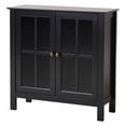Glass Door Accent & Display Cabinet, Black - Walmart.com