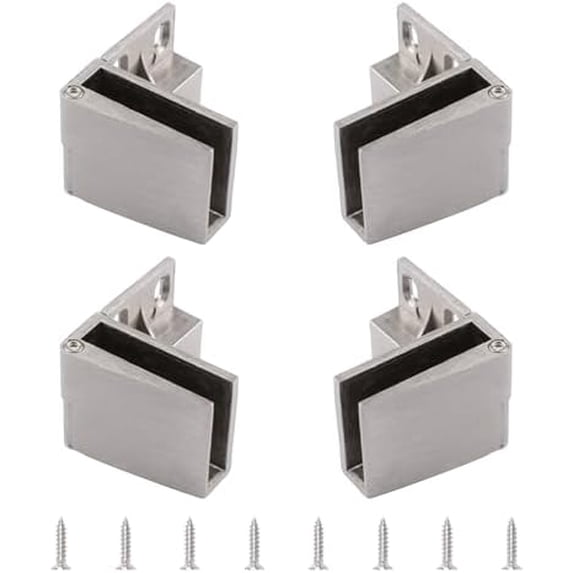 Glass Door Hinge, 4Pcs Zinc Alloy Frameless Glass Hinges 90 Degree Side ...