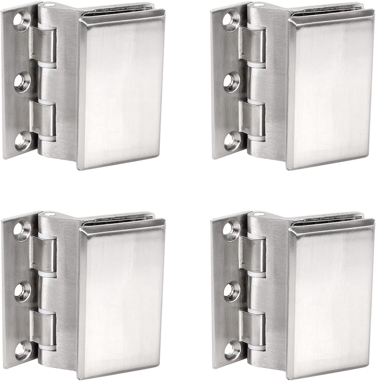 Glass Door Hinge,Bathroom Clamp,4pcs Stainless Steel Glass Door Hinge ...