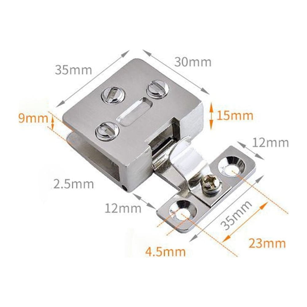 Glass Door Hinge Cupboard Display Cabinet Gate Clamp Furniture Hardware ...
