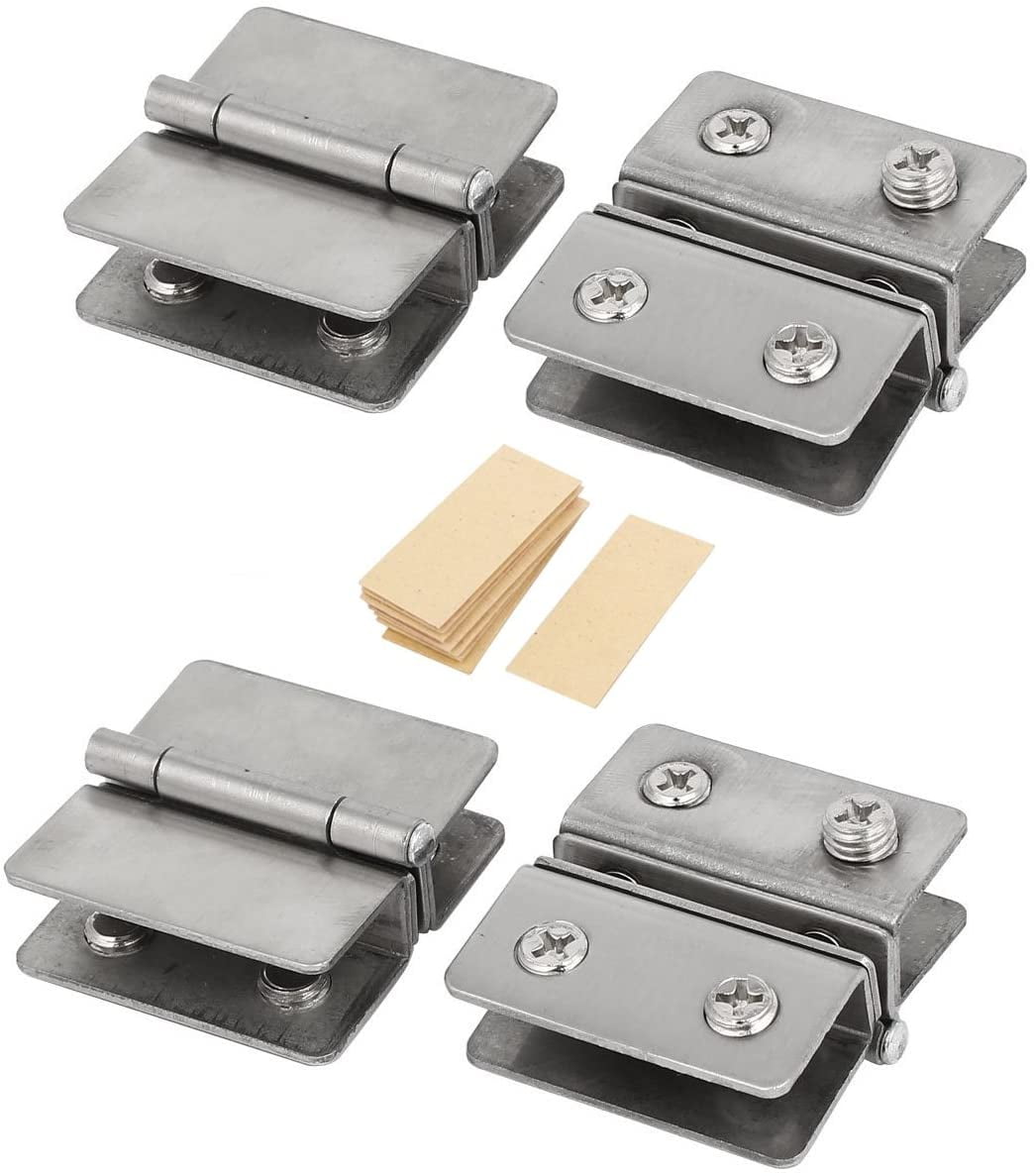 Glass Door Hinges Adjustable Double Clamp Hinge Fits for 5-6mm(0.2"-0. ...