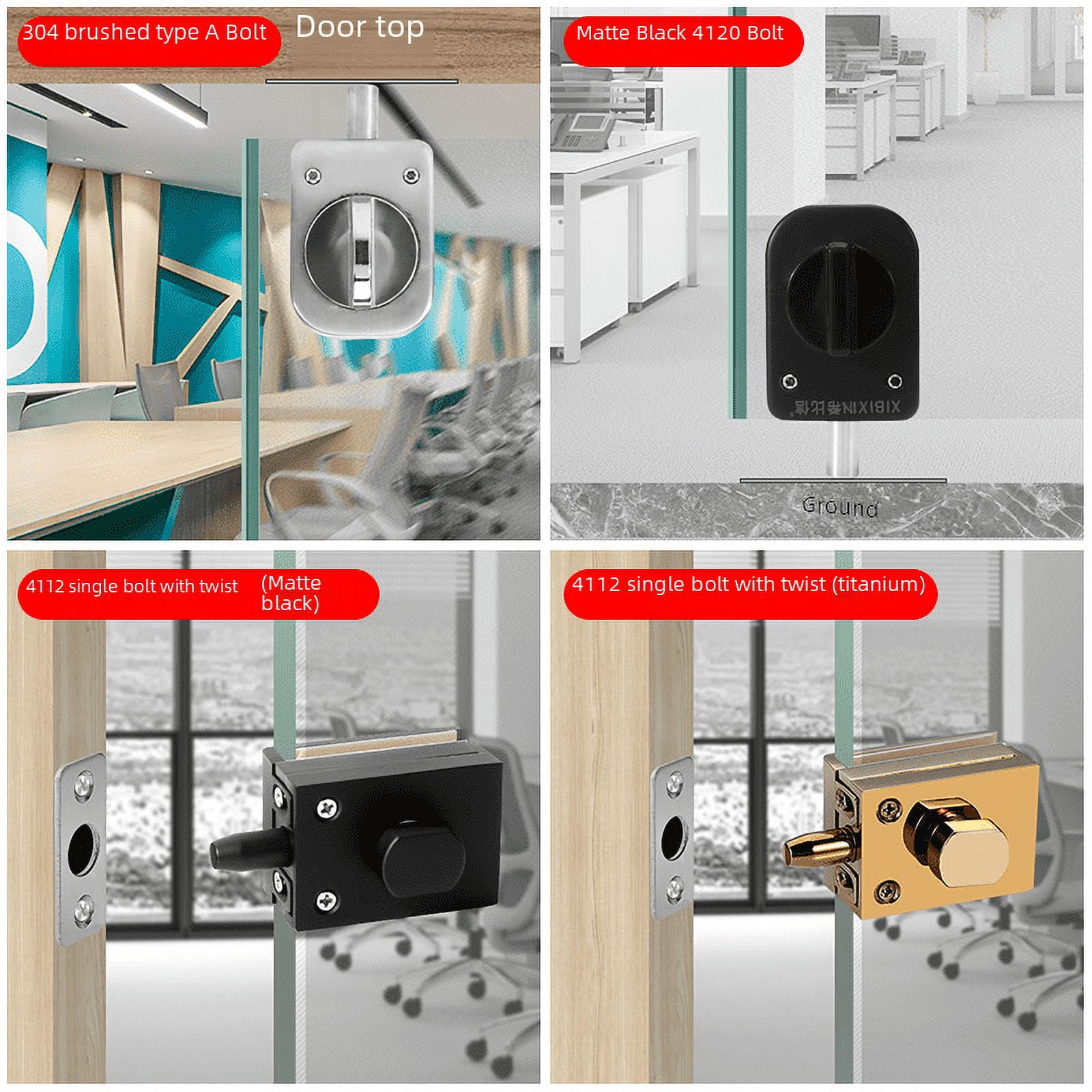 Glass Door Latch Lock Single Door Shower Room Bathroom Lock - Walmart.com