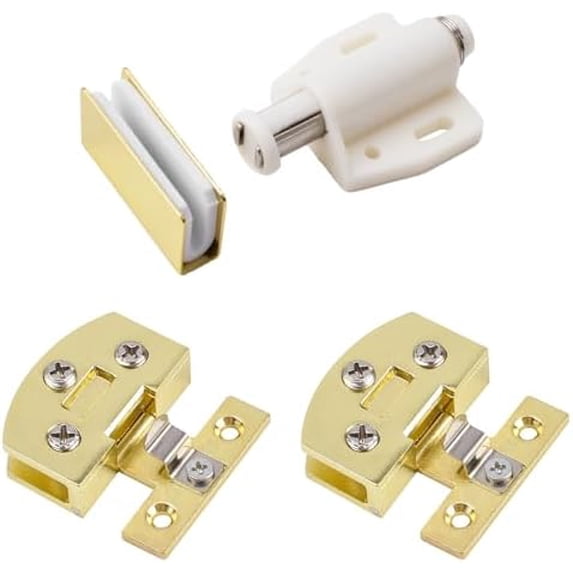 Glass Door Magnetic Catch Latch Closures Kit, Push Open Single Glass ...