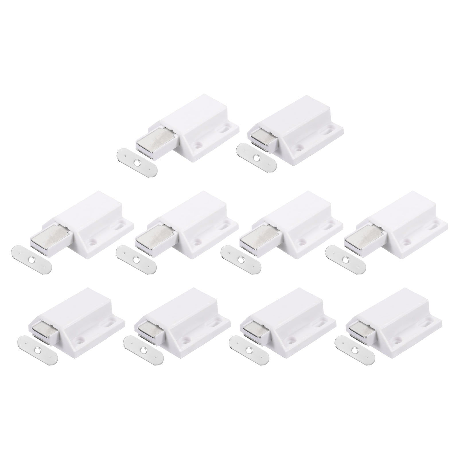 Glass Door Magnetic Touch Catch Latch Closure Plastic White 10Pack ...