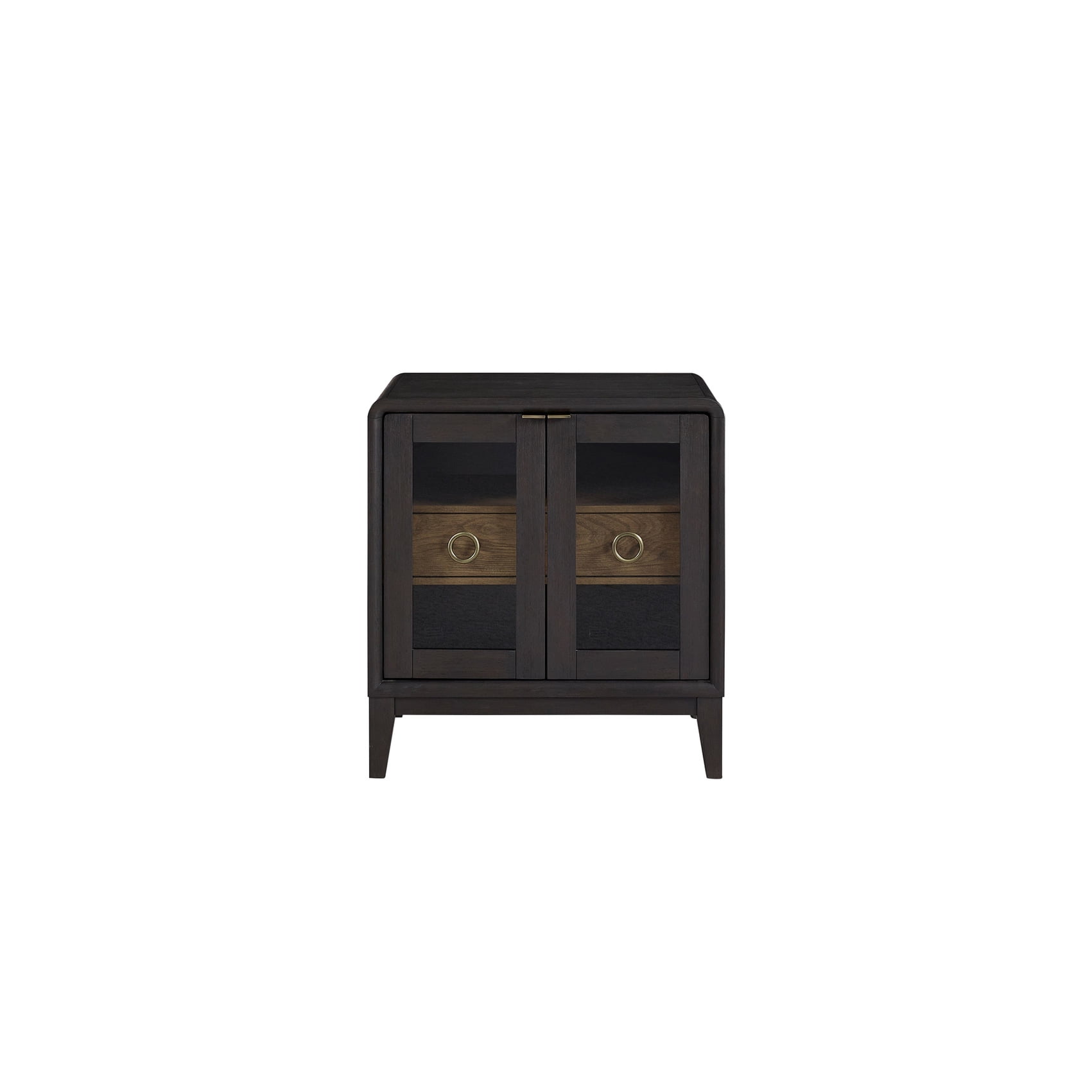 Glass Door Nightstand | With 1 Storage Drawer for Bedroom Organization ...
