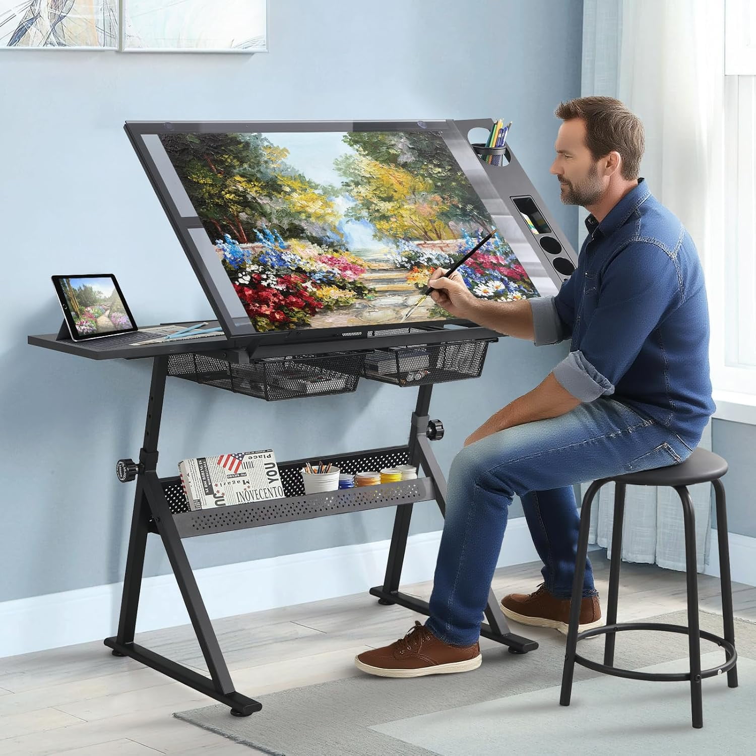 Drawing Desk LIFE SKY Drafting Table Adjustable For Artists - Art With ...