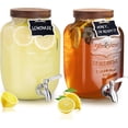 Glass Drink Dispenser for Parties, 1 Gallon Beverage Dispenser with ...
