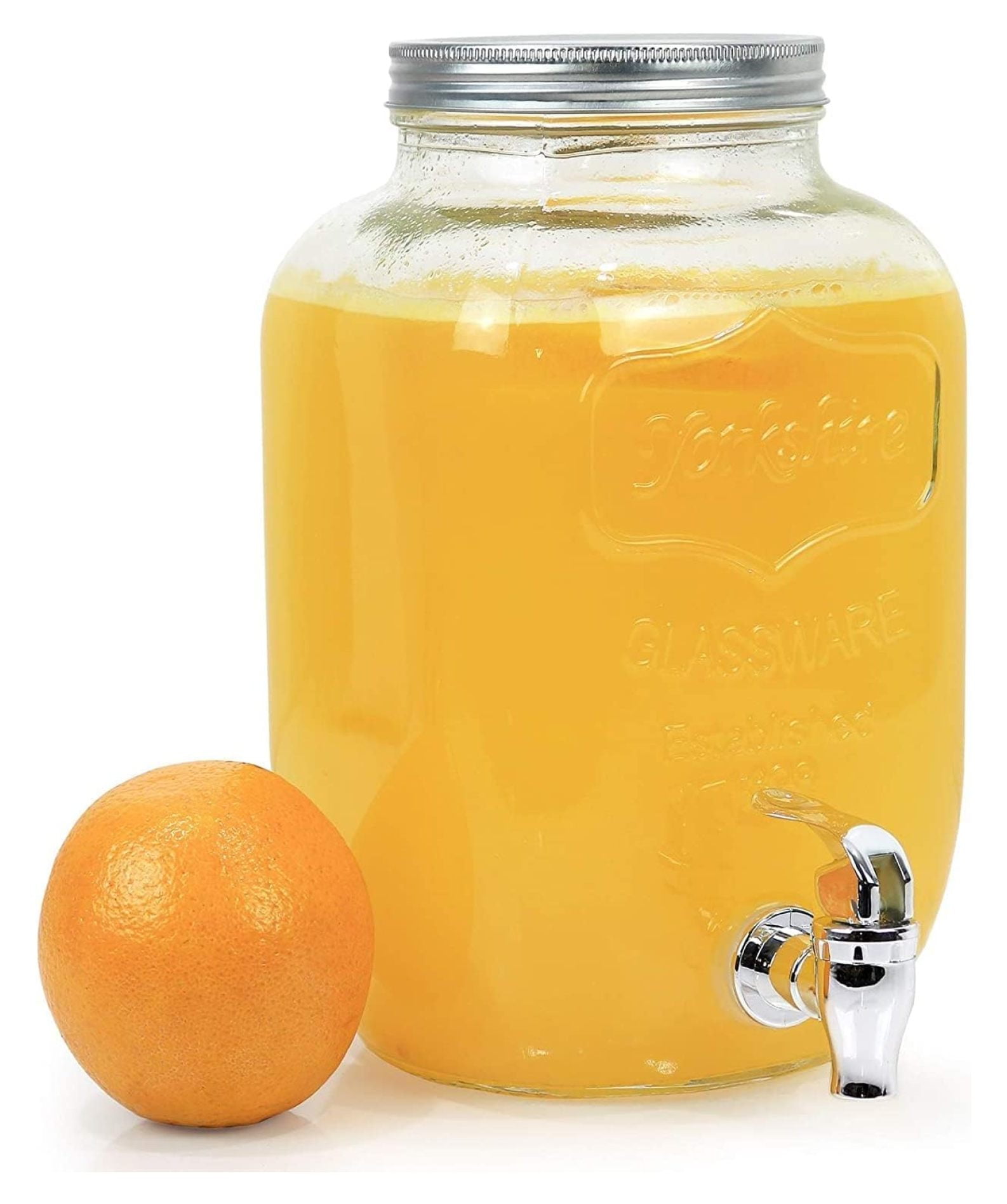 Glass Drink Dispenser for Parties - 1 Gallon Gallon Drink Dispenser ...