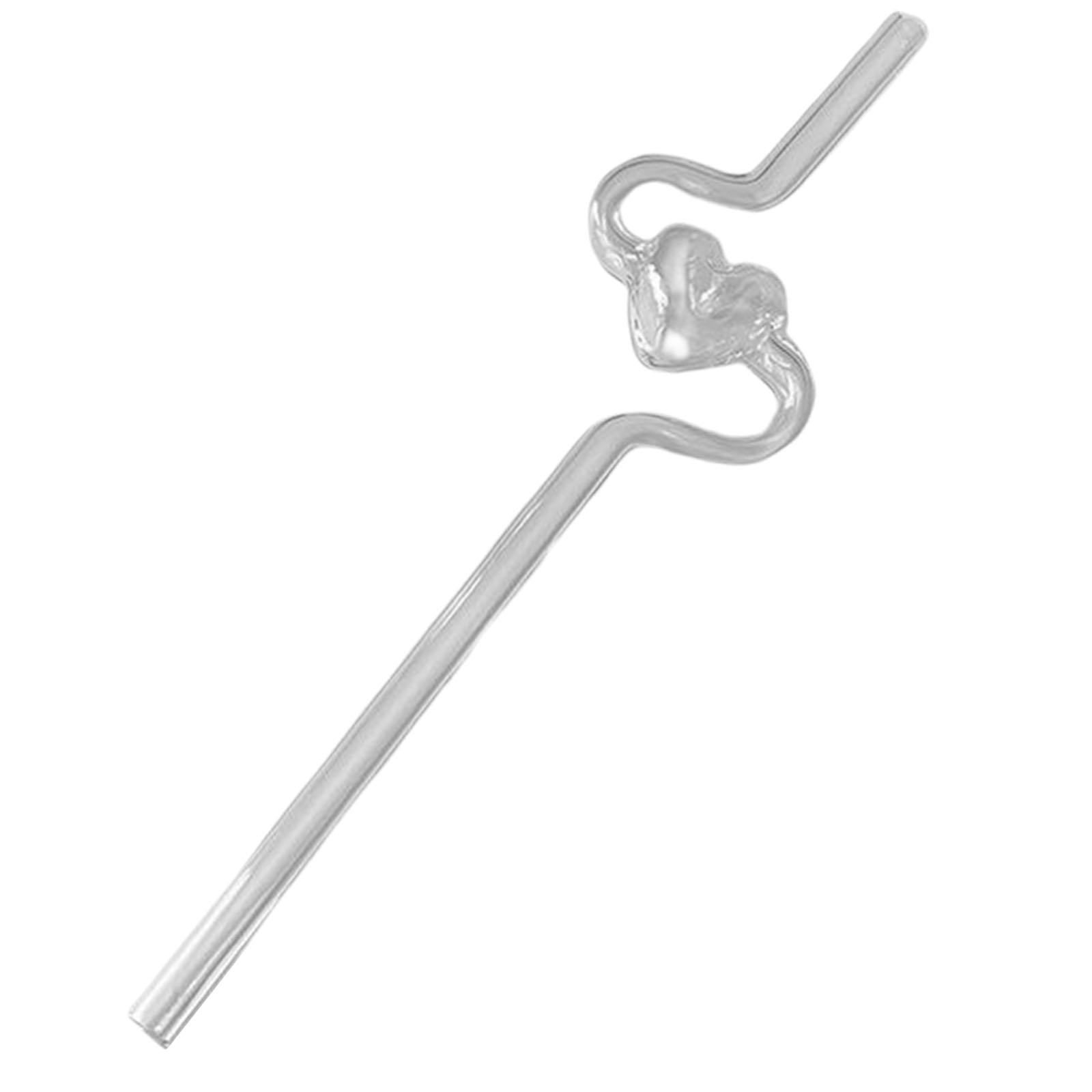Glass Drinking Straw Clear Straws with Heart Shaped Decor Girls Gift ...