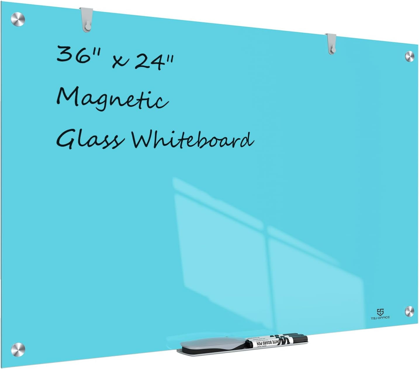 Glass Dry-Erase Board - 36 x 24 Inches Wall Mounted Magnetic Whiteboard ...
