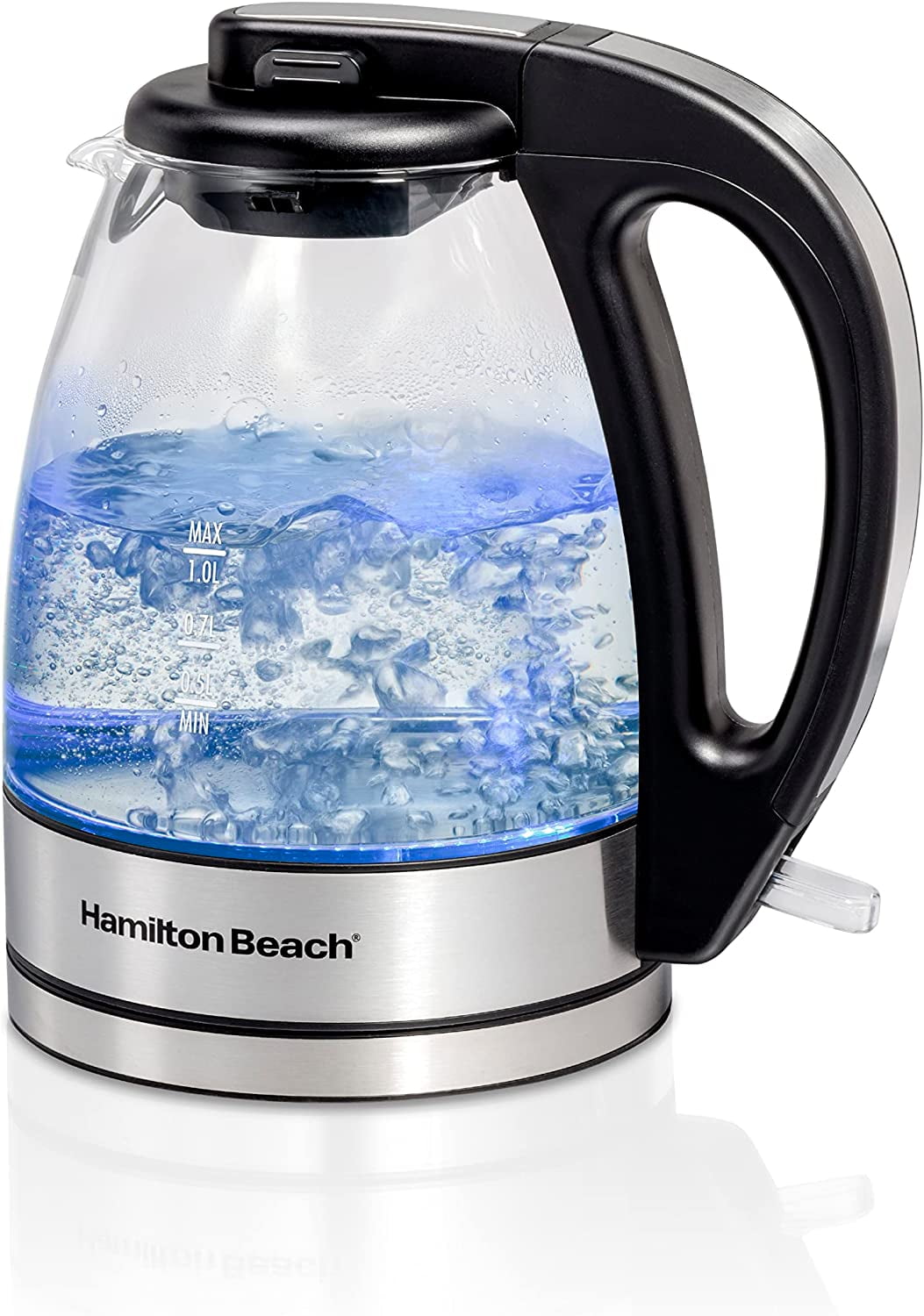 Glass Electric Tea Kettle, Water Boiler & Heater, 1 Liter, 1500 Watts for Fast Boiling, BPA Free ...