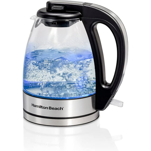 Glass Electric Tea Kettle, Water Boiler & Heater, 1 Liter, 1500 Watts ...