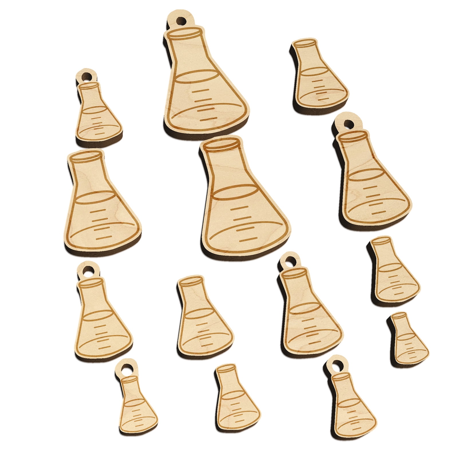 Glass Erlenmeyer Flask Chemistry Science Wood Mini Charms Shapes DIY ...