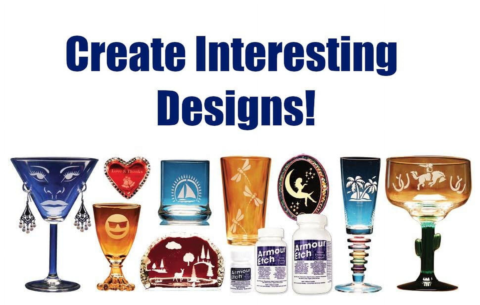 Glass Etching Secrets Cream by Armour Etch: 22 oz Bottle + How to Etch ...