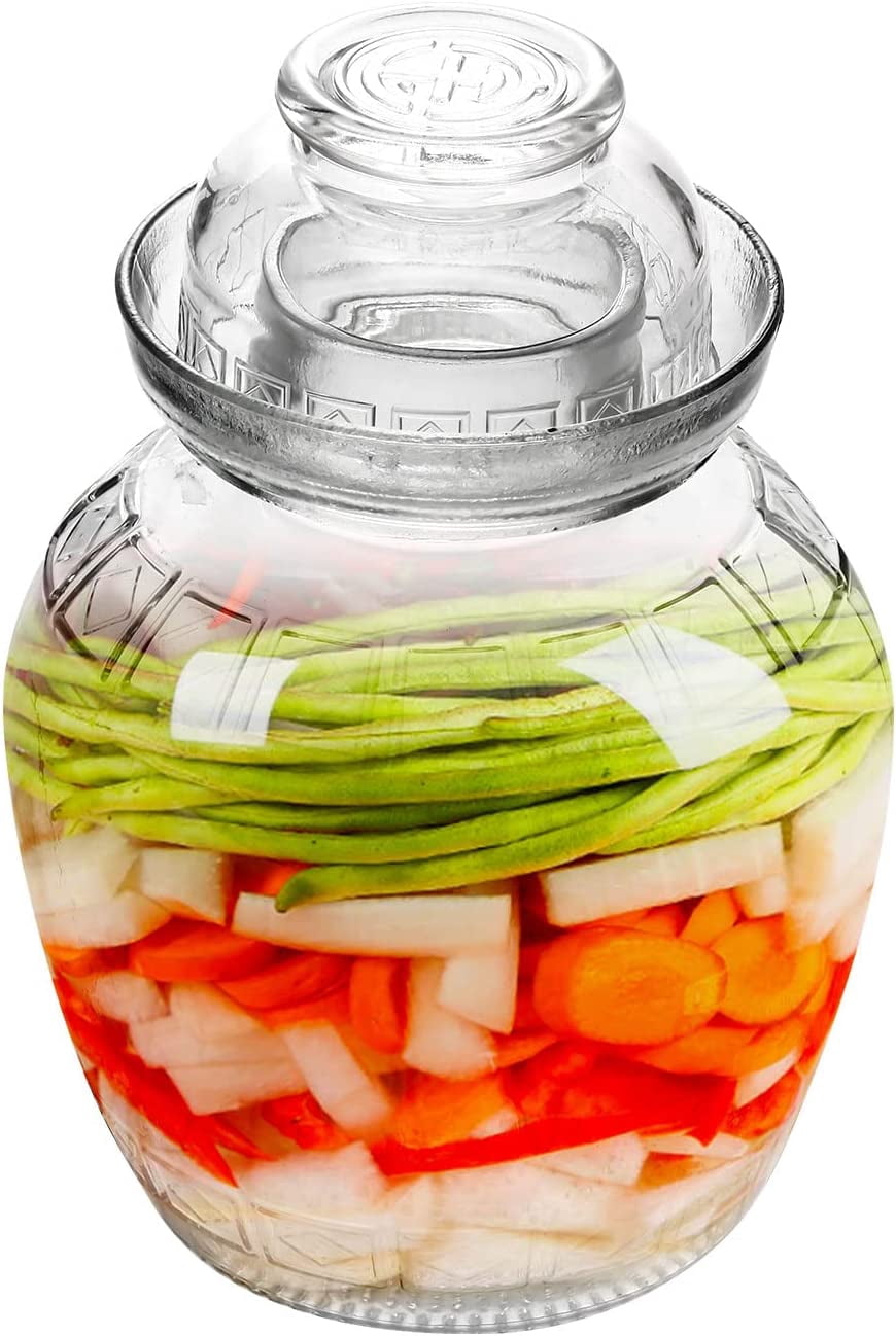 Glass Fermenting Jar Traditional Chinese Fermentation Crock with Water ...