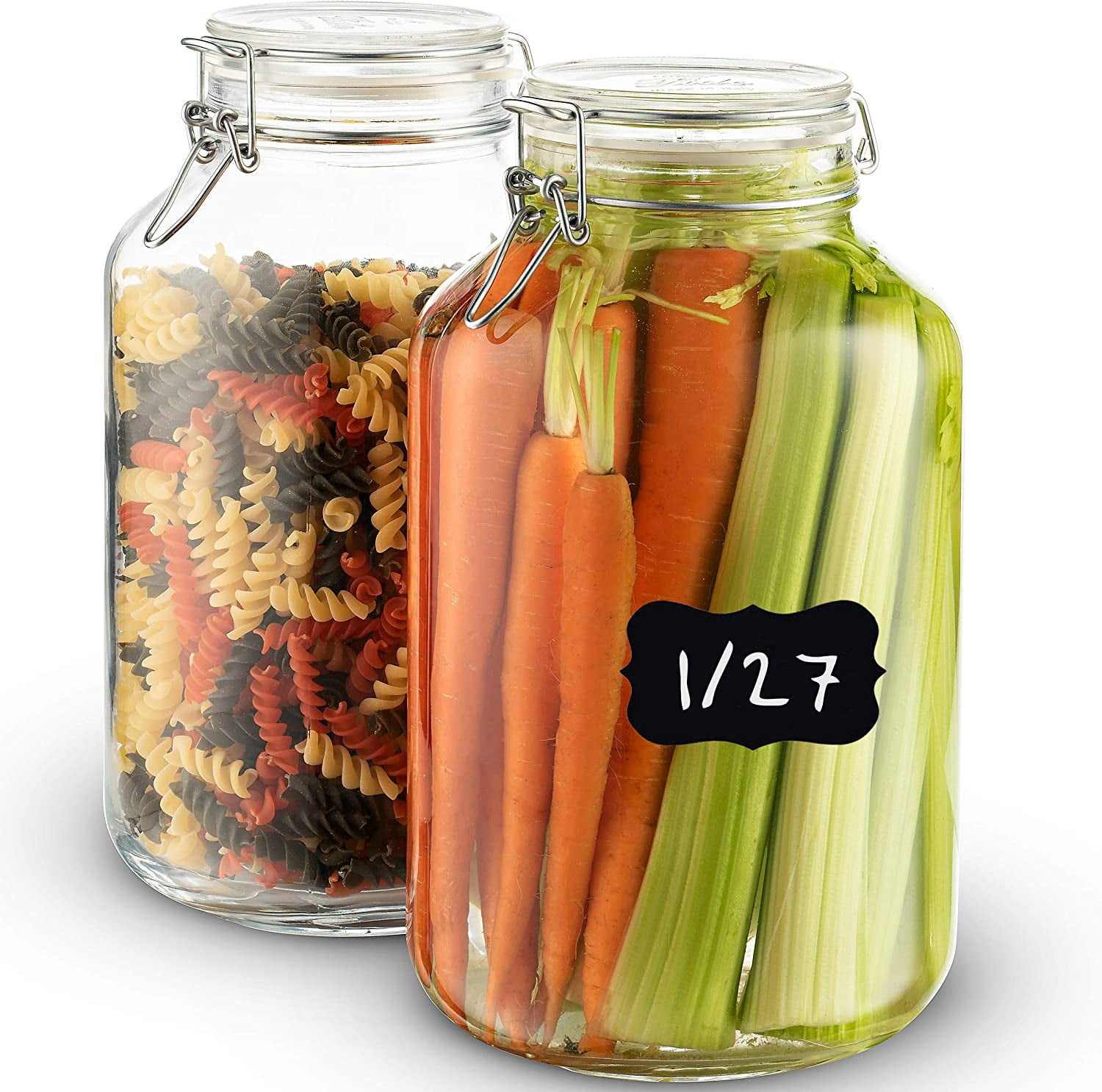 4-Liter Glass Fido Jars (2-Pack) with Airtight Seal for Fermenting ...