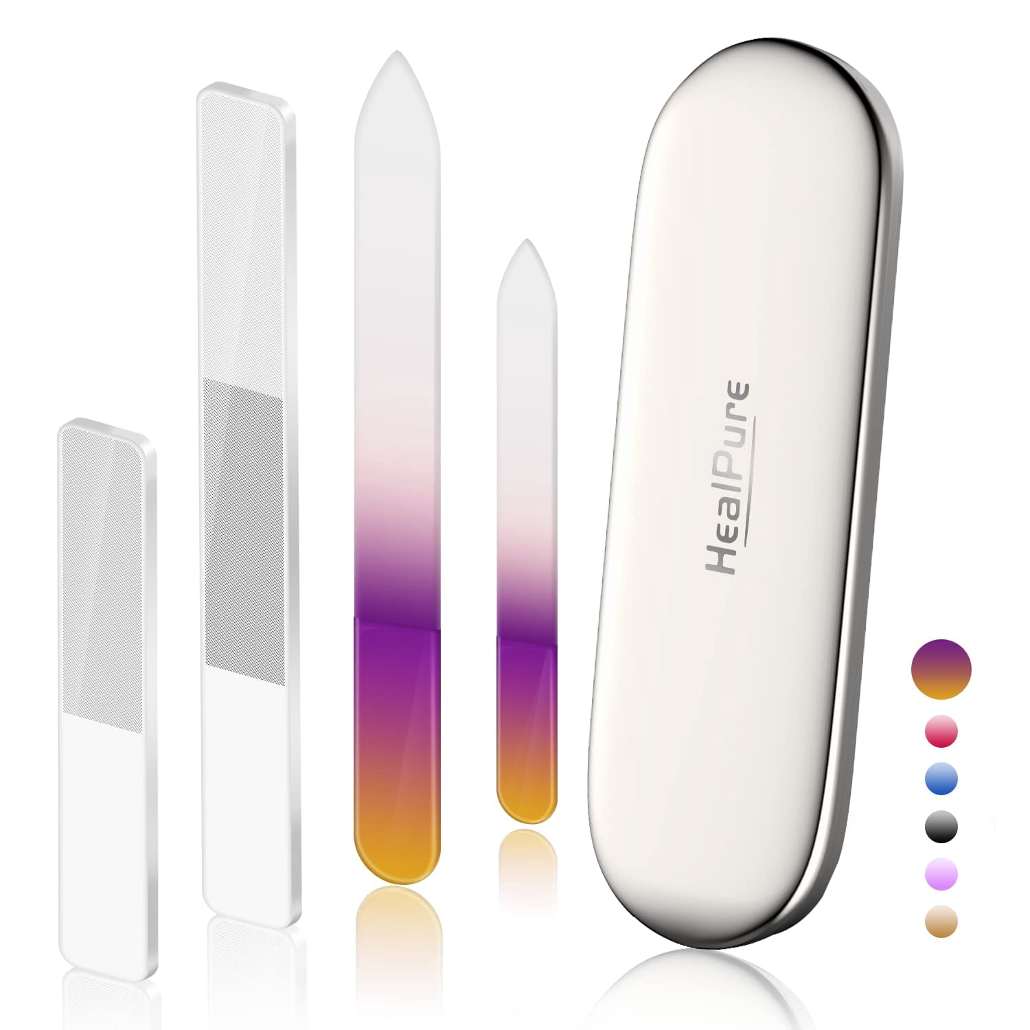 Glass File and Shiner, 4PC Crystal File and Nano Glass Buffer, Premium ...