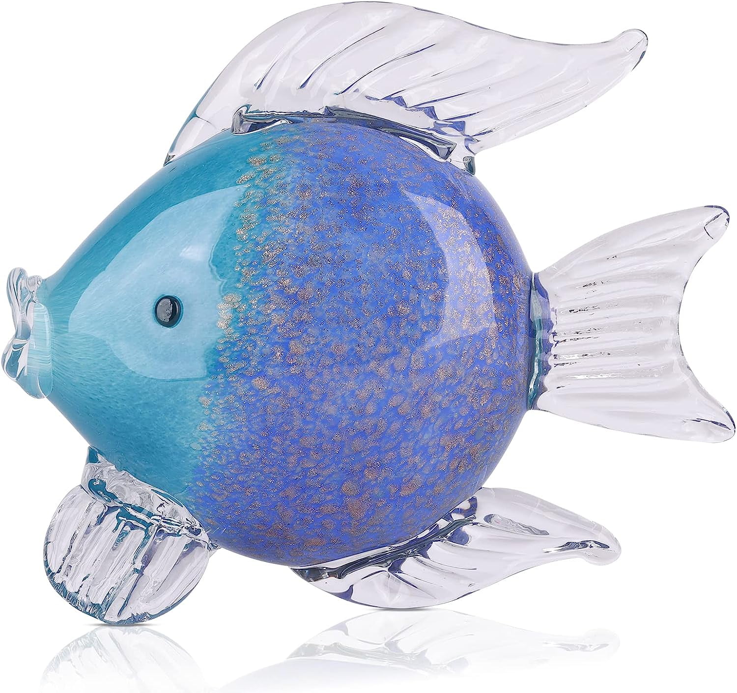Glass Fish Figurines - Coastal Home Decor, Modern Ocean Centerpieces ...