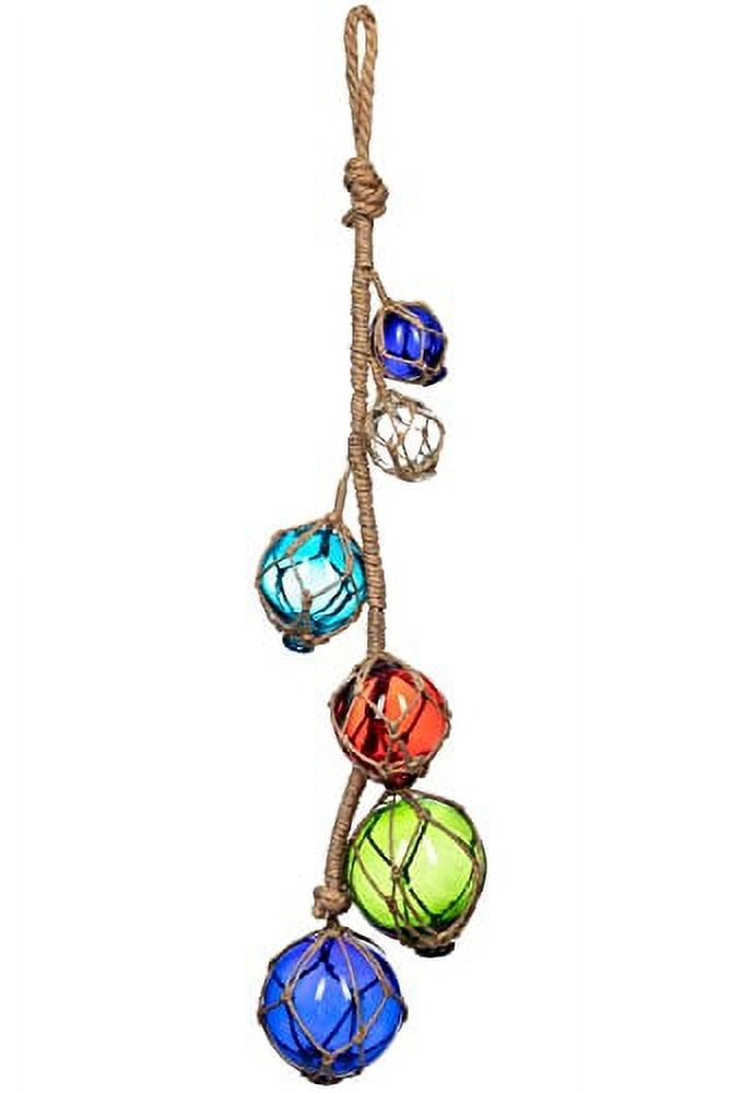 Glass Fishing Floats, 2-4" Multicolor, Strand of 6, Japanese Glass ...