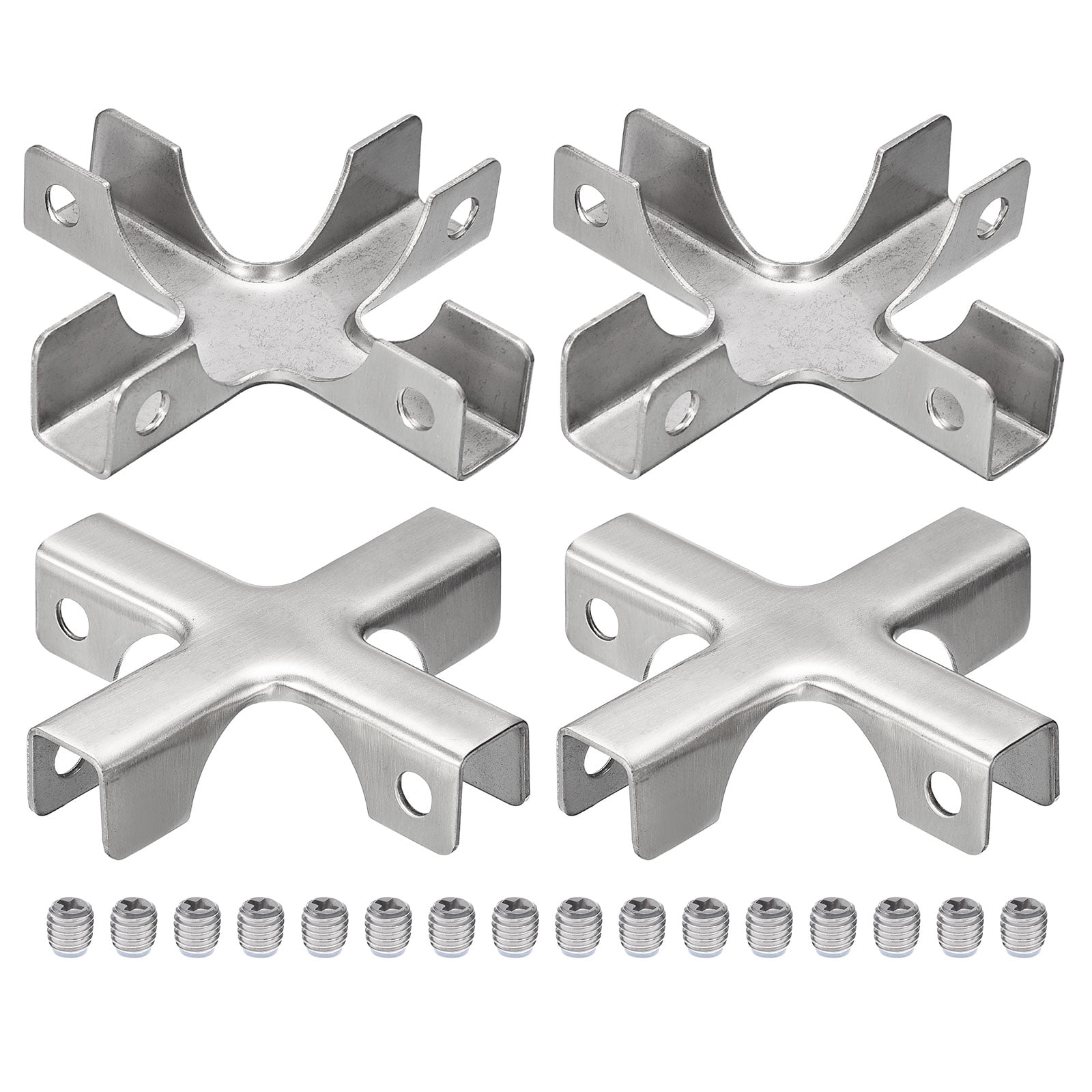 Glass Fixing Clip, 4 Pack for 10-12mm 304 Stainless Steel Cross Shaped ...