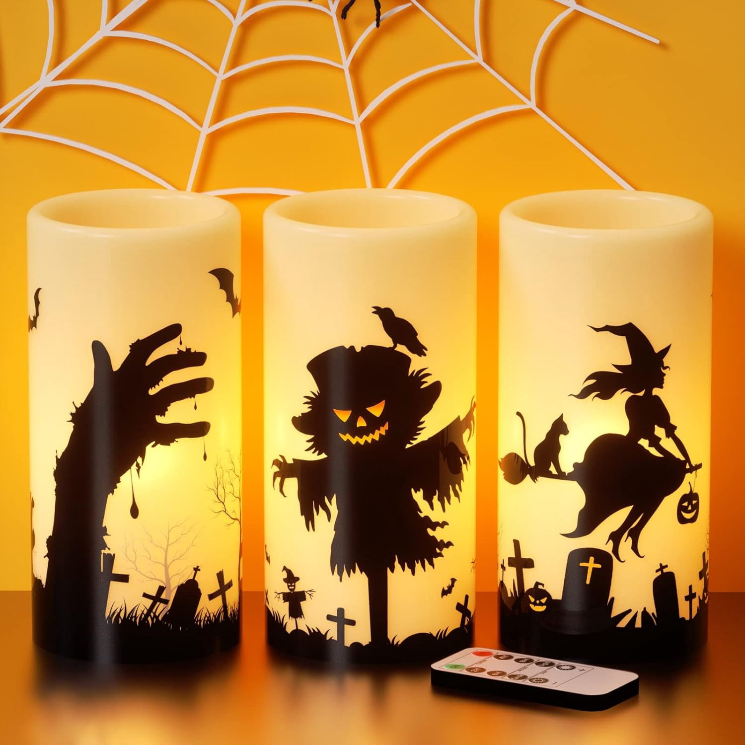 Glass Flameless Candles with Remote and Timer, Battery Operated ...