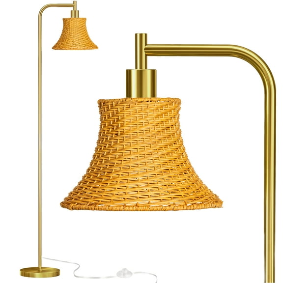 Gold Floor Lamp, Dimmable Tree Lamps for Living Room Brass Tall ...