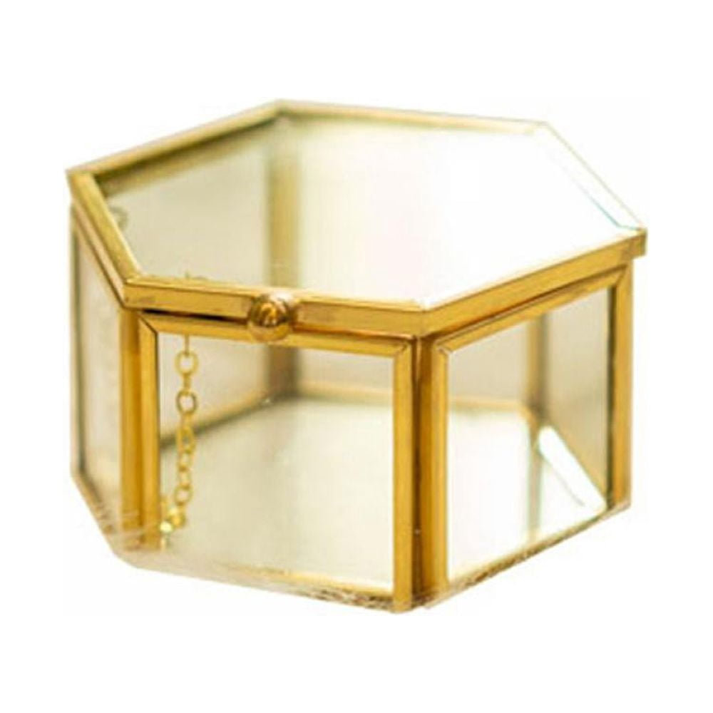 Glass Flower Room Jewelry Box Six-Sided Eternal Flower Glass Gift Box ...