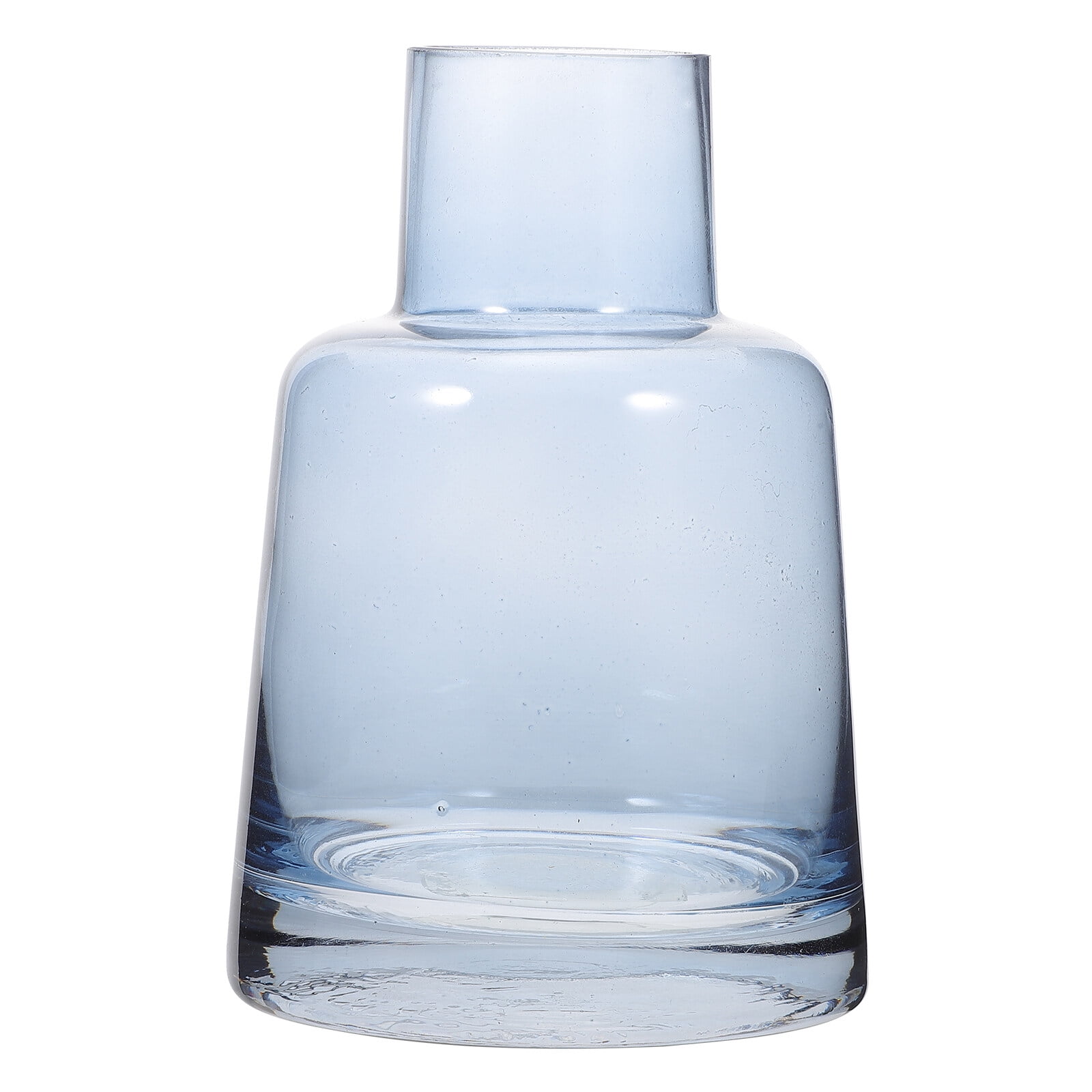 Blue Glass Vase for Decor Smooth Surface Semi Transparent Design 7 Inch ...